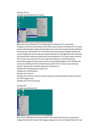 Sejarah dan generasi windows | PDF