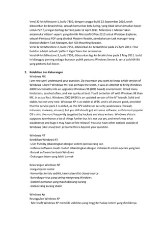 Sejarah dan generasi windows | PDF