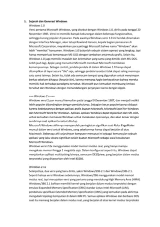 Sejarah dan generasi windows | PDF