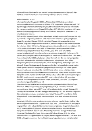 Sejarah dan generasi windows | PDF