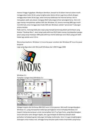 Sejarah dan generasi windows | PDF