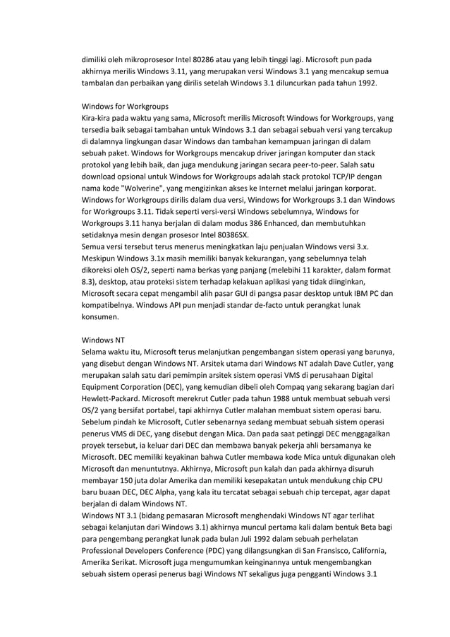 Sejarah dan generasi windows | PDF