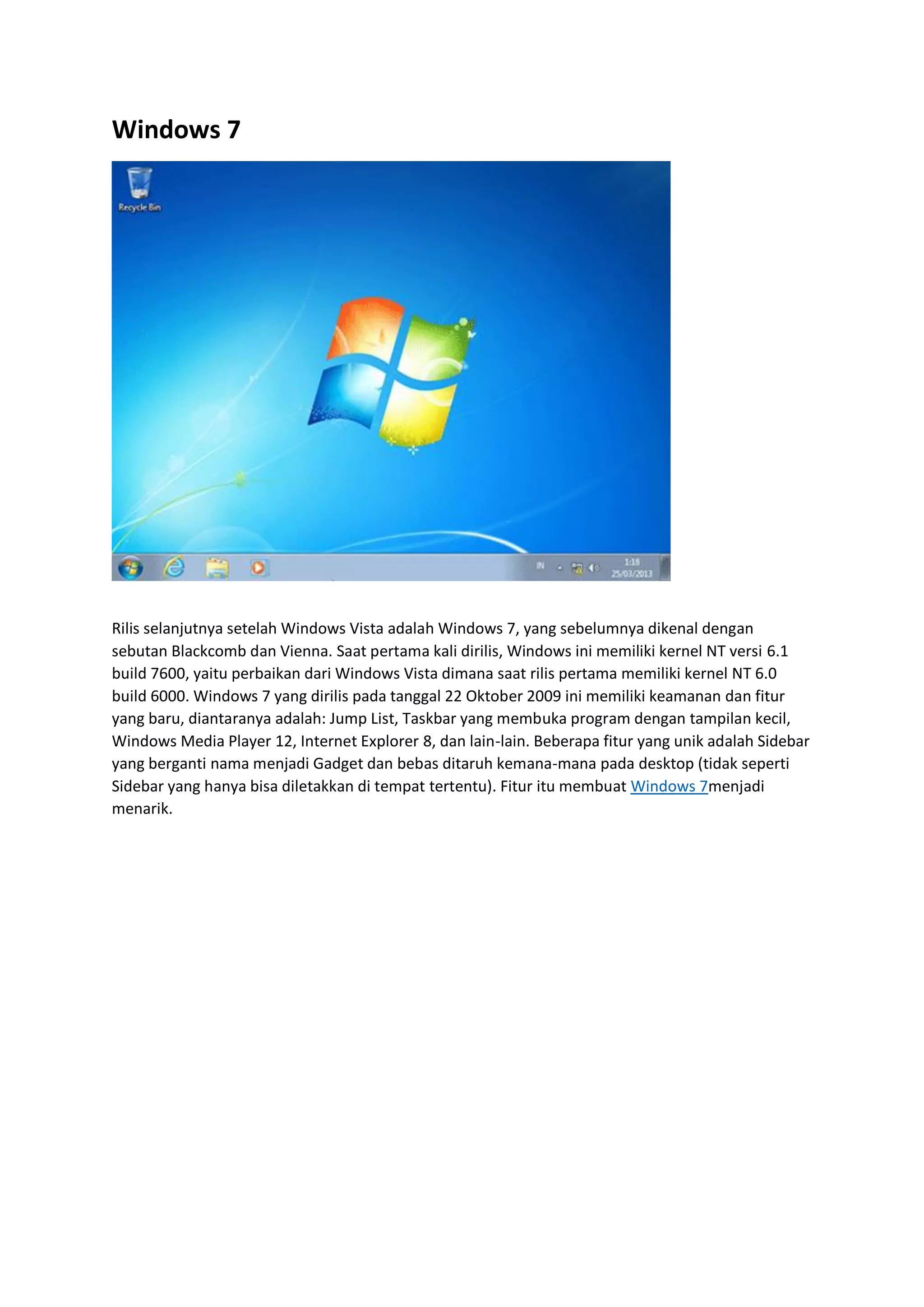 Sejarah dan perkembangan sistem operasi microsoft windows | PDF