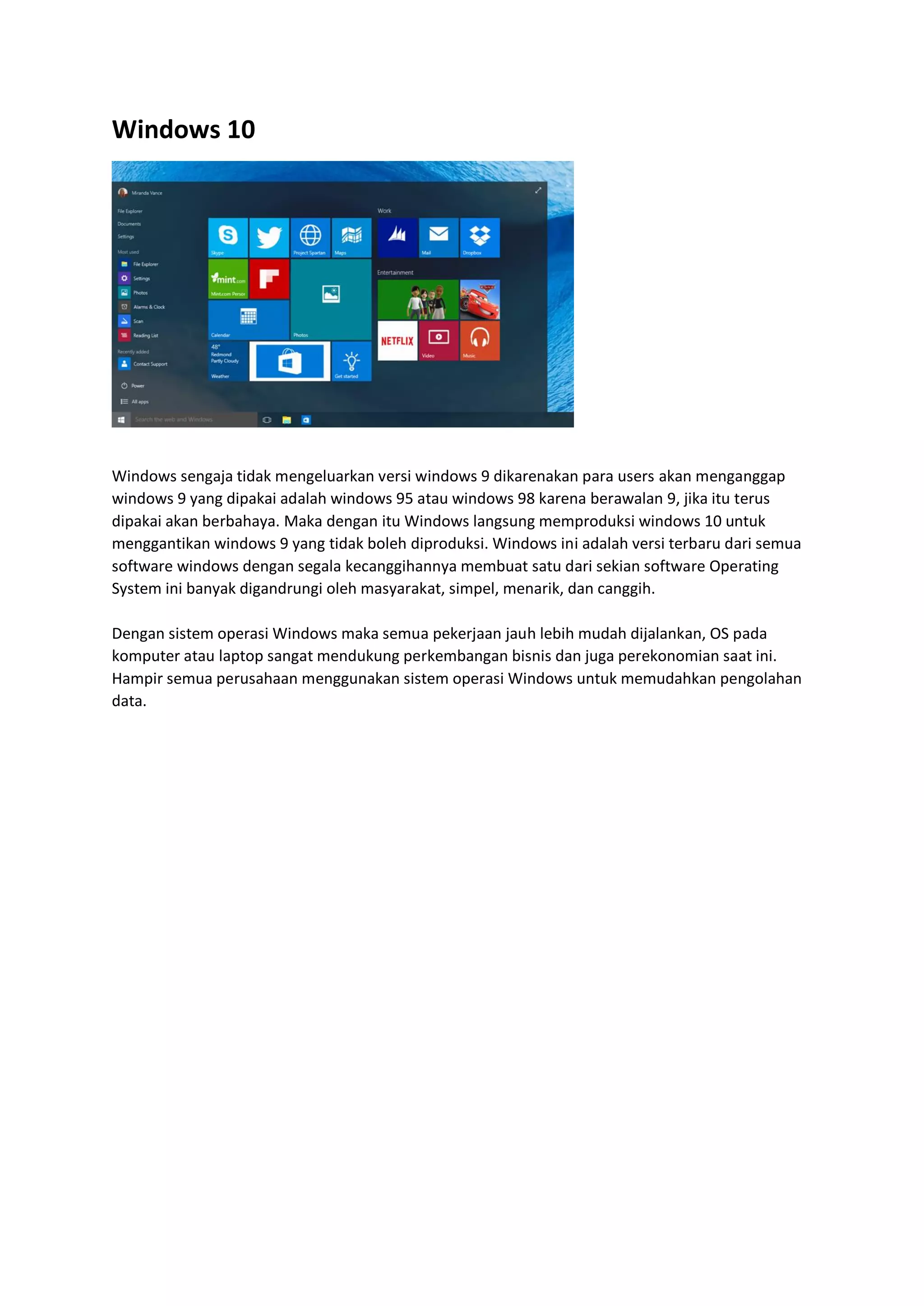Sejarah dan perkembangan sistem operasi microsoft windows | PDF