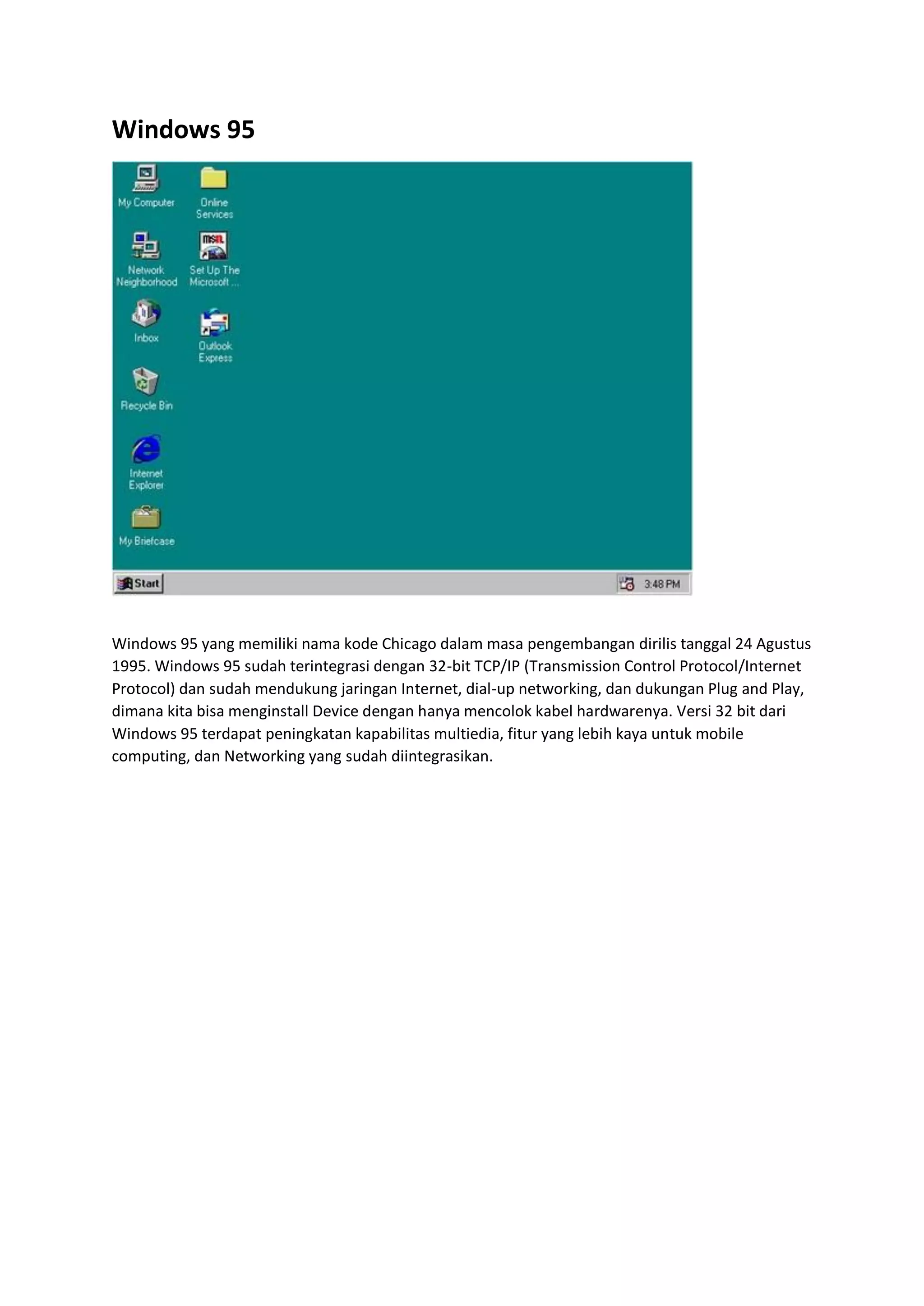 Sejarah dan perkembangan sistem operasi microsoft windows | PDF