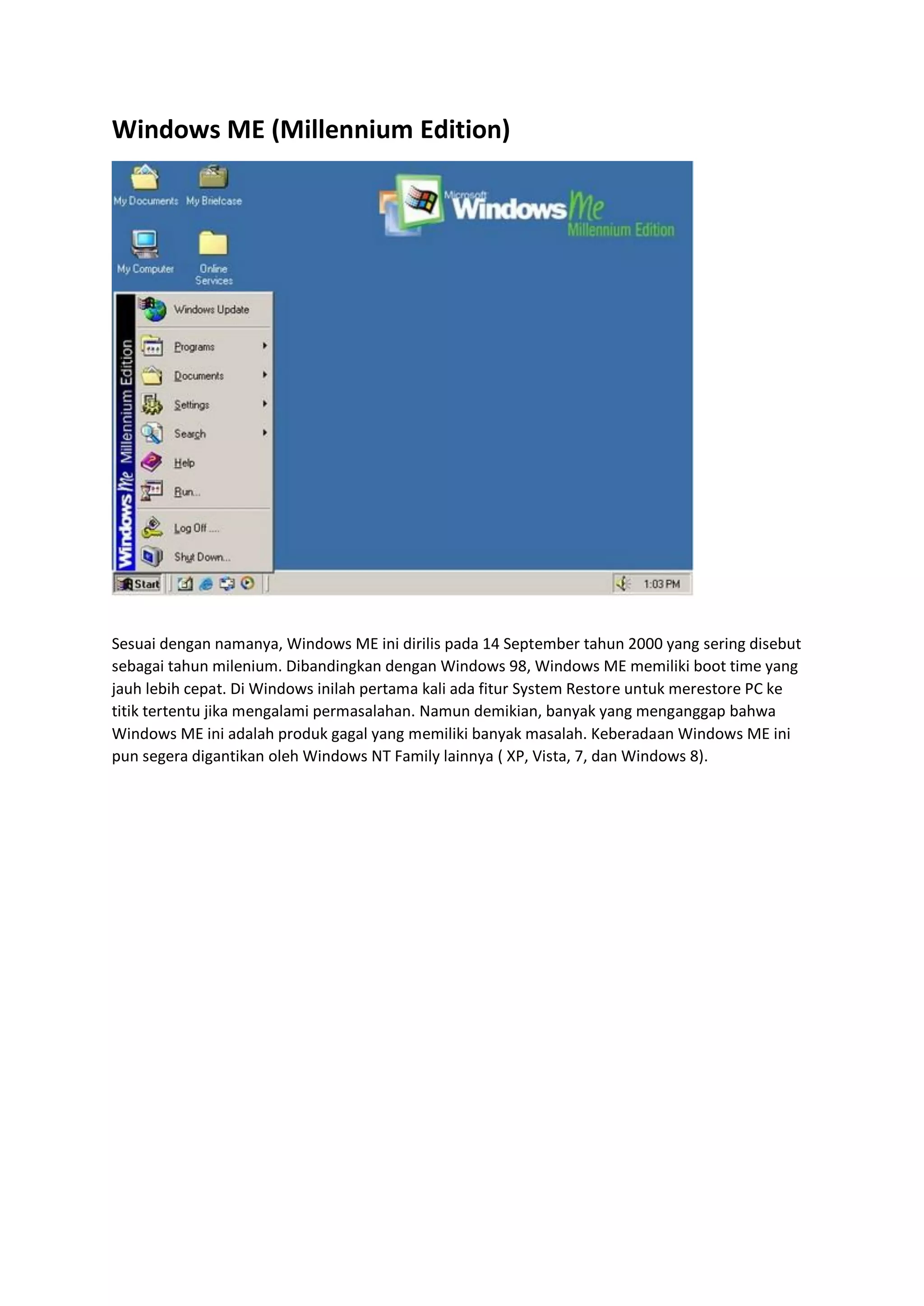 Sejarah dan perkembangan sistem operasi microsoft windows | PDF