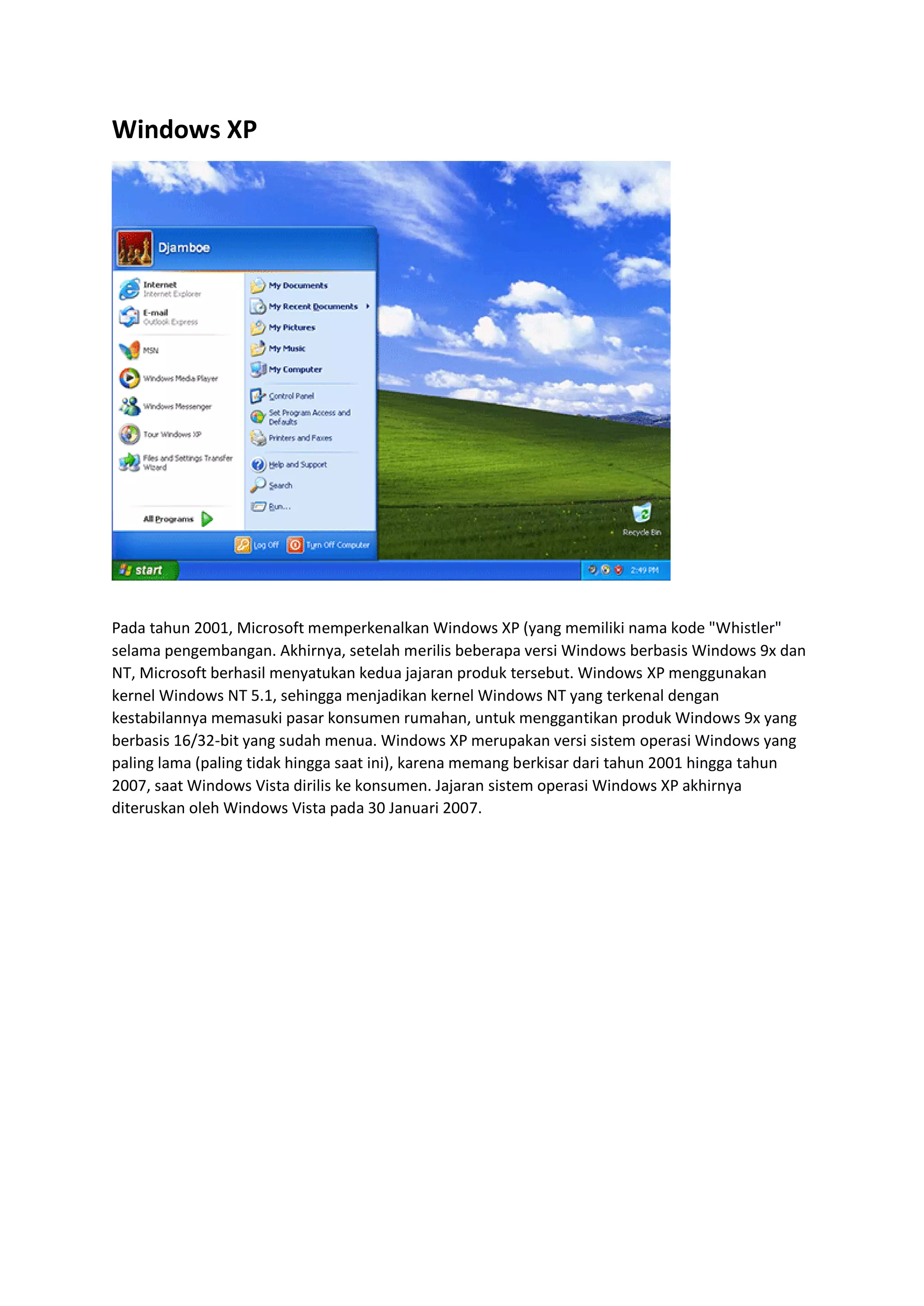 Sejarah dan perkembangan sistem operasi microsoft windows | PDF