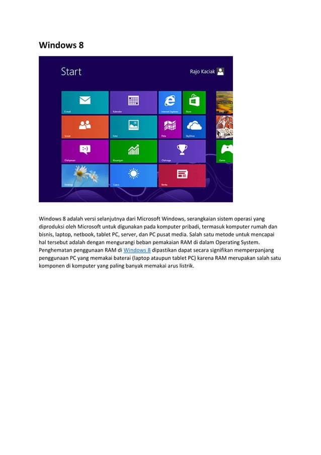 Sejarah dan perkembangan sistem operasi microsoft windows | PDF