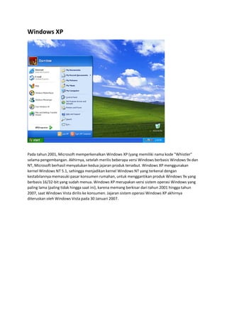 Sejarah dan perkembangan sistem operasi microsoft windows | PDF