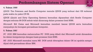 Sejarah serta perkembangan Sistem operasi | PDF