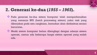 Sejarah serta perkembangan Sistem operasi | PDF