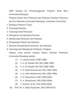 Sejarah dan visi misi fpik ub | DOCX