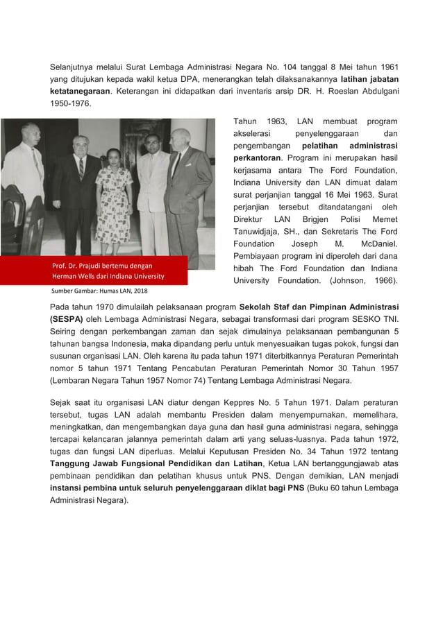 Sejarah Diklat (Pendidikan dan Pelatihan) Aparatur | PDF