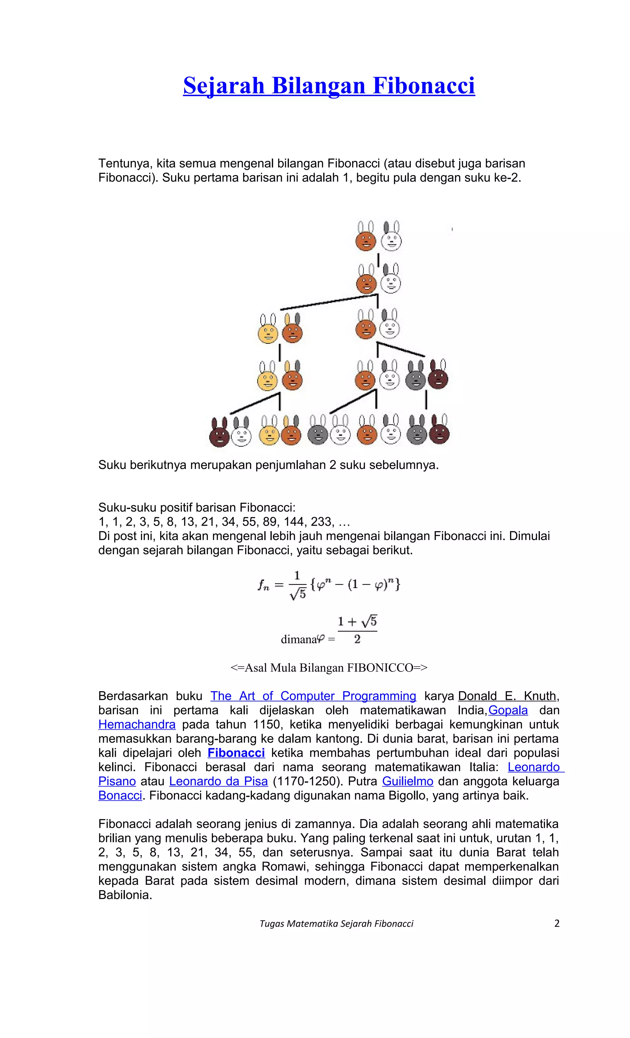 Sejarah fibonacci | DOC