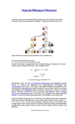 Sejarah fibonacci | DOC