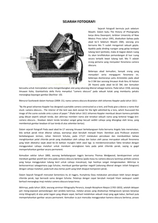 Sejarah fotografi | DOCX