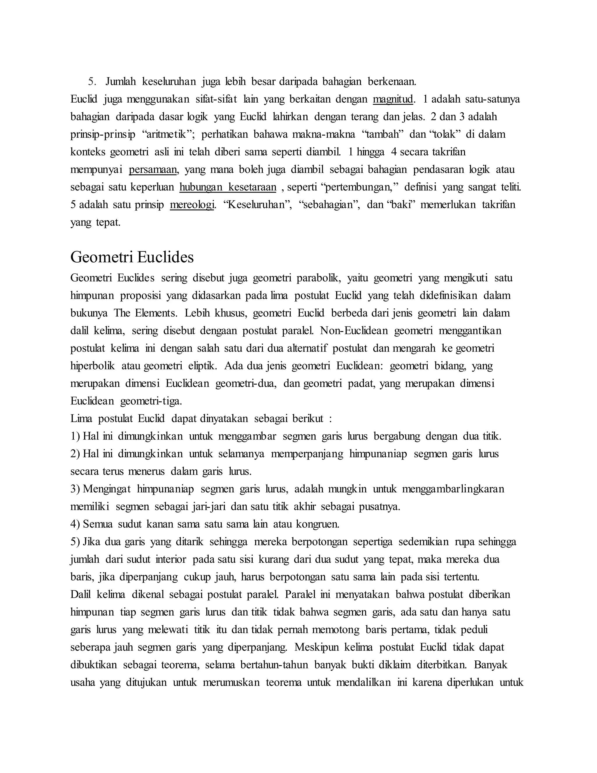Sejarah Geometri Euclid | DOCX