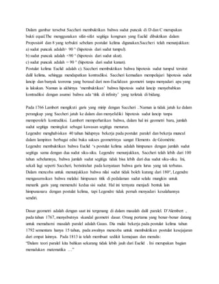 Sejarah geometri non euclides | DOCX