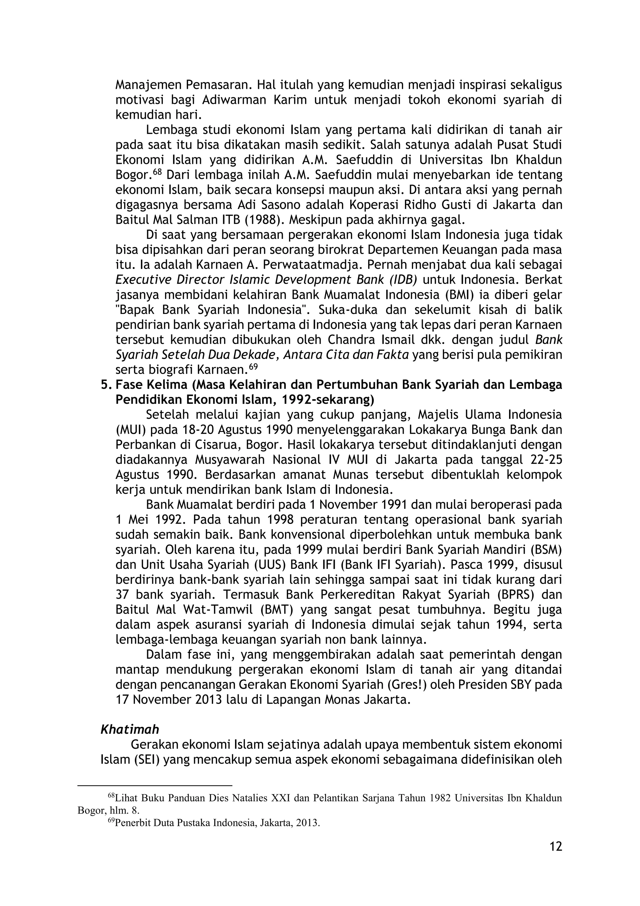 Sejarah Gerakan Ekonomi Islam di Indonesia - Anto Apriyanto | PDF