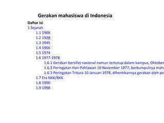 Sejarah gerakan mahasiswa indonesia (pertemuan i) | PPT