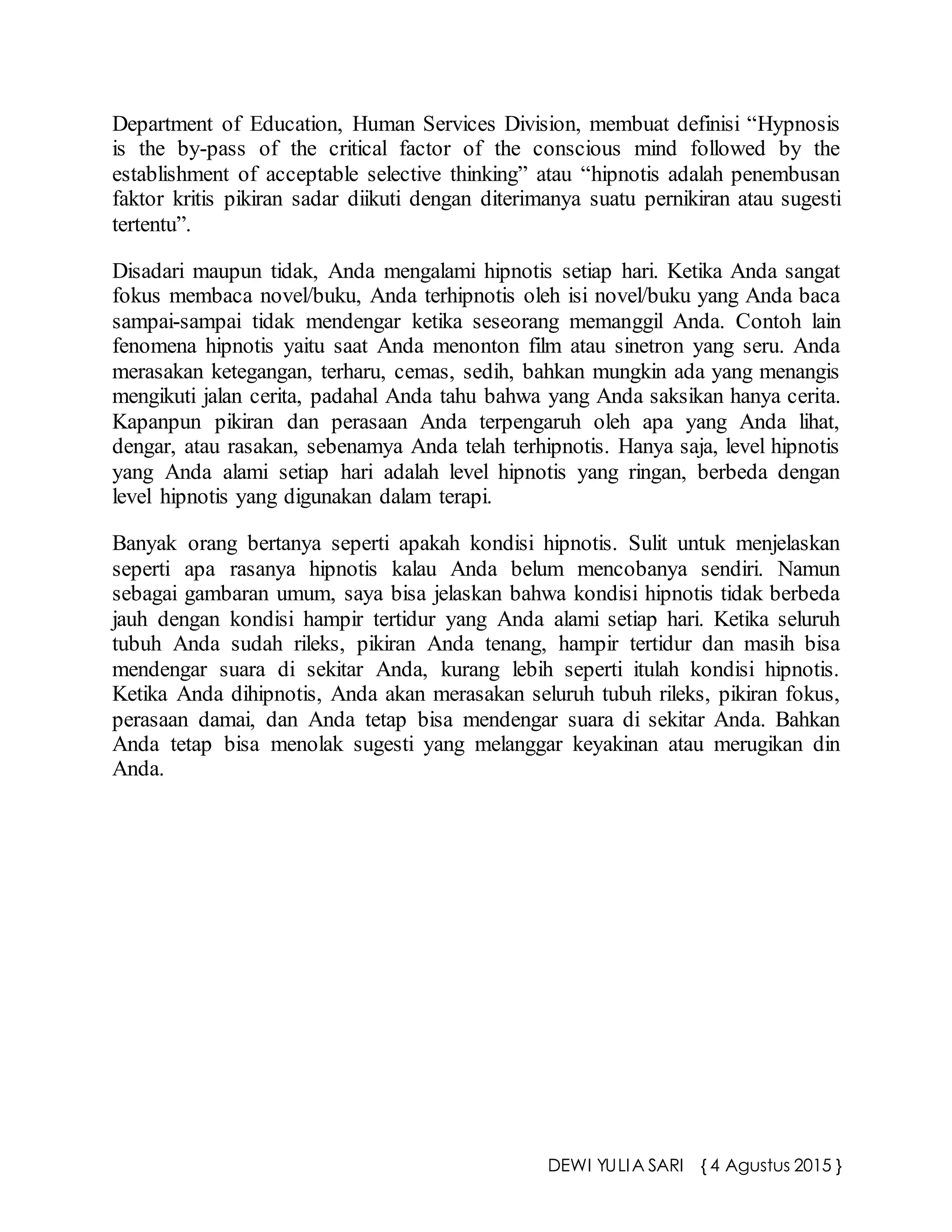 Sejarah hipnoterapi 1 | DOCX