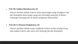 SEJARAH HUKUM PERDATA DI INDONESIA DAN PENGGUNAAN ASASNYA.pptx