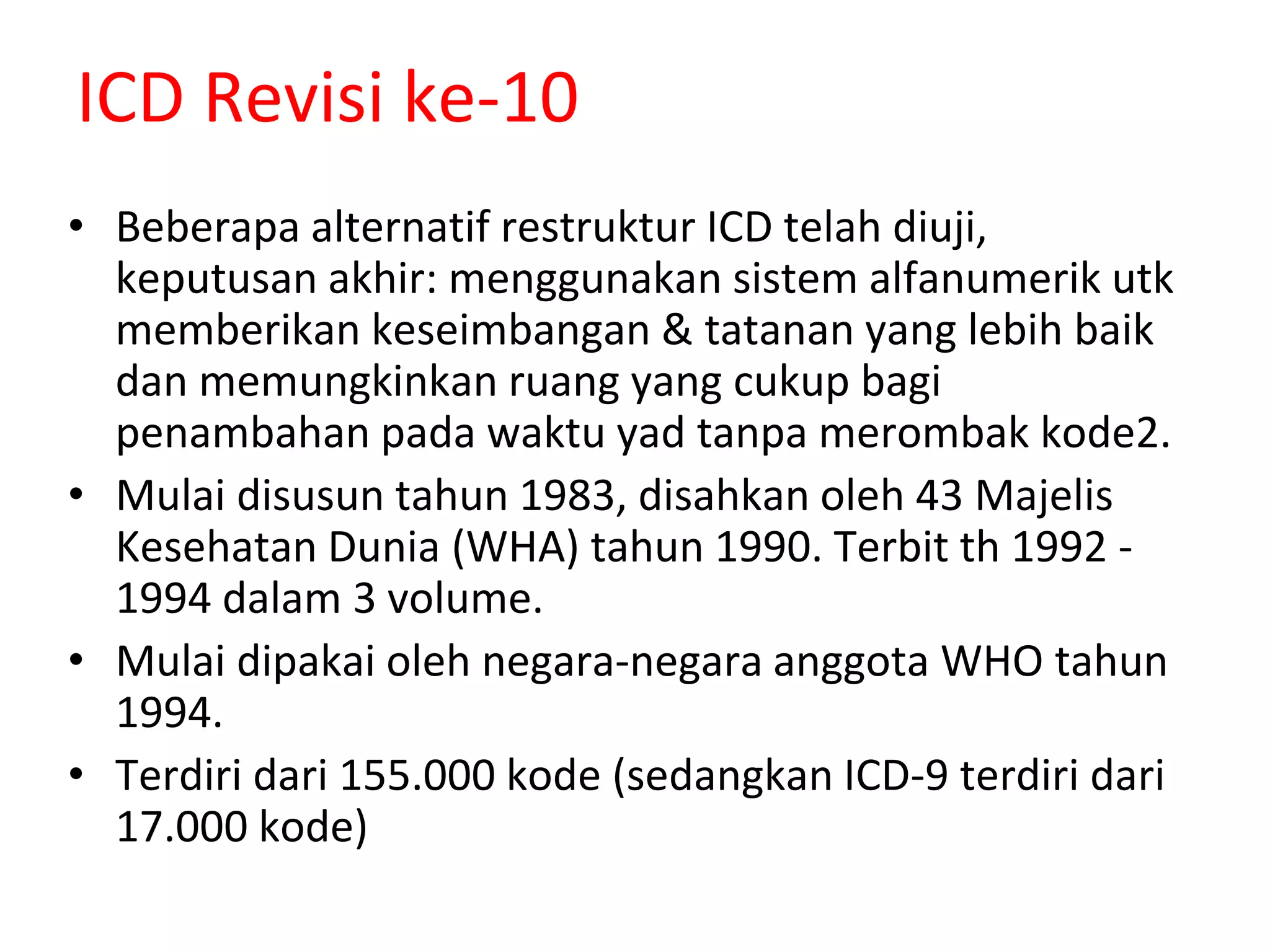 Sejarah ICD dan struktur ICD | PPT