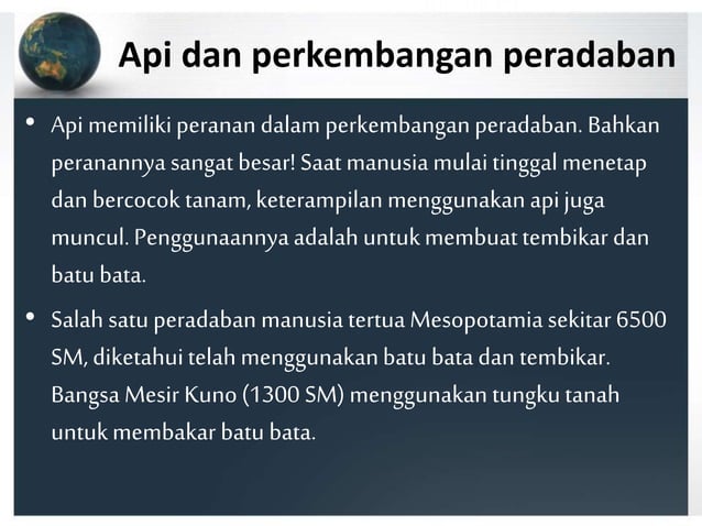 Sejarah Indonesia Tentang Mengenal Api | PPTX
