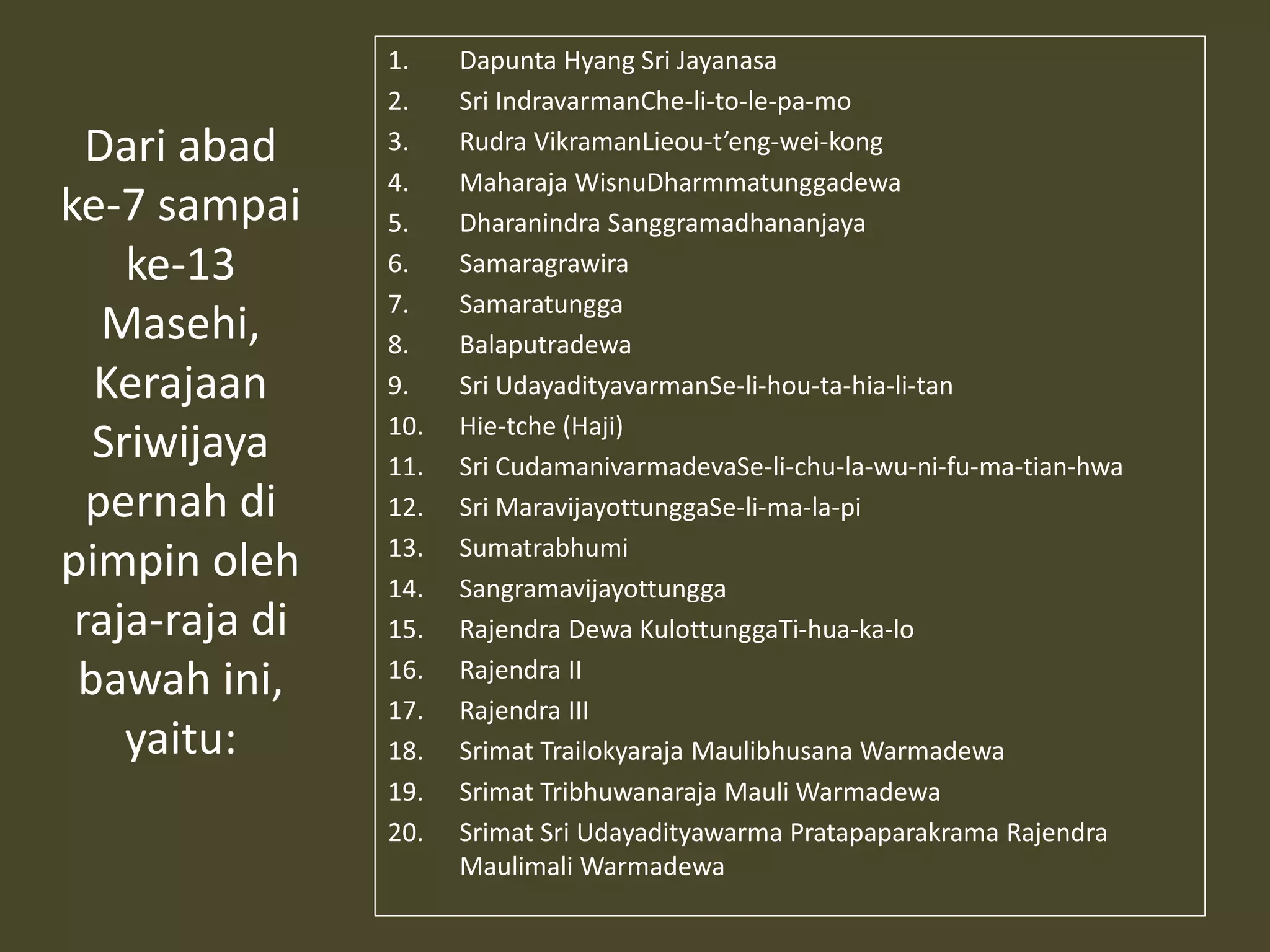 Sejarah Indonesia - Kerajaan Sriwijaya | PDF