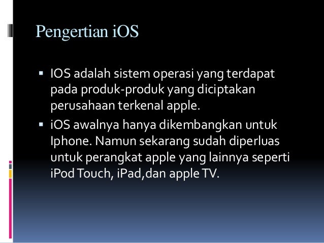 TUGAS SISWA : Sistem Operasi iOS
