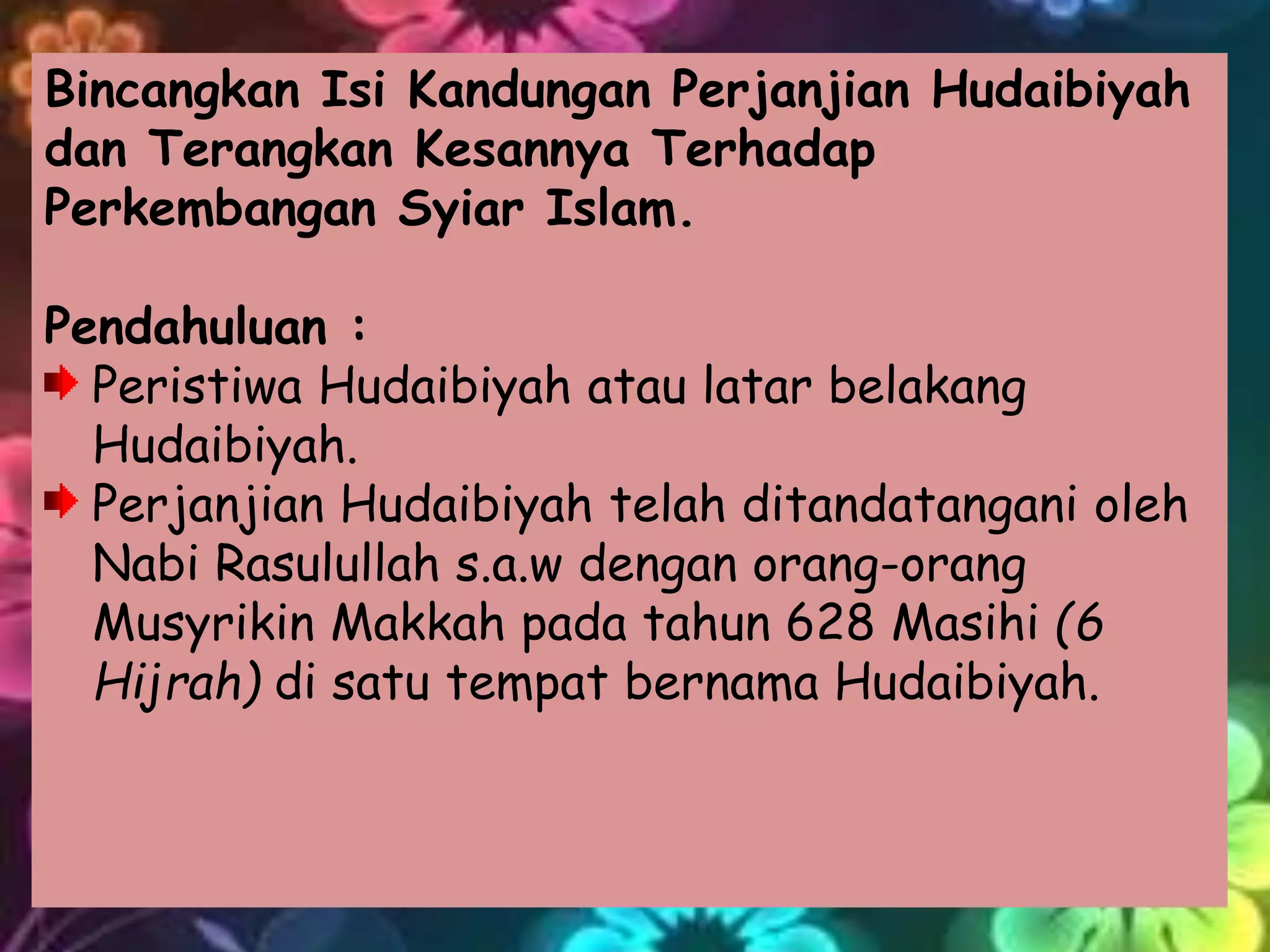 Sejarah islam prjanjian hudaibiyah smkp | PPTX