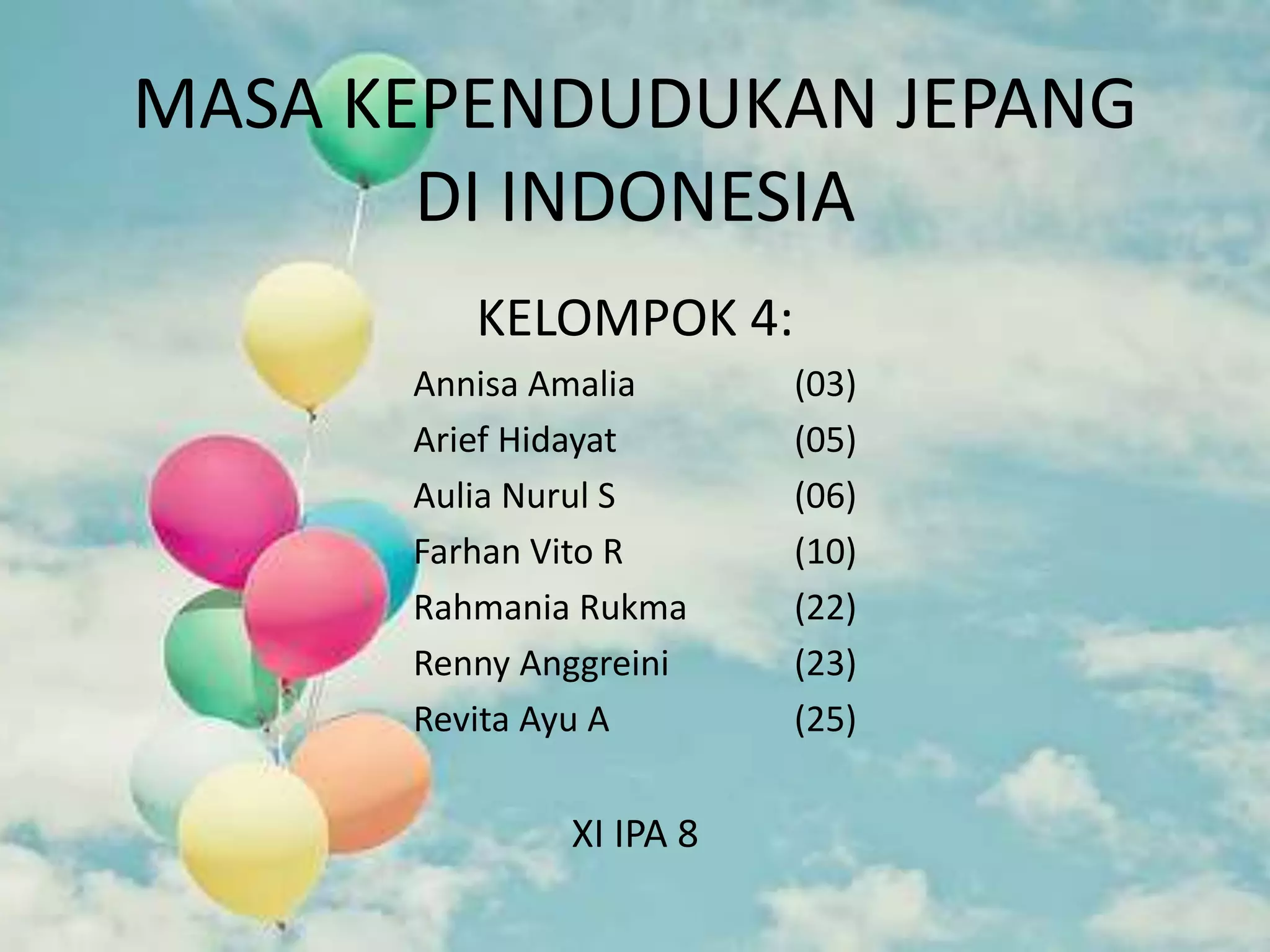 Masa Kependudukan Jepang | PPTX