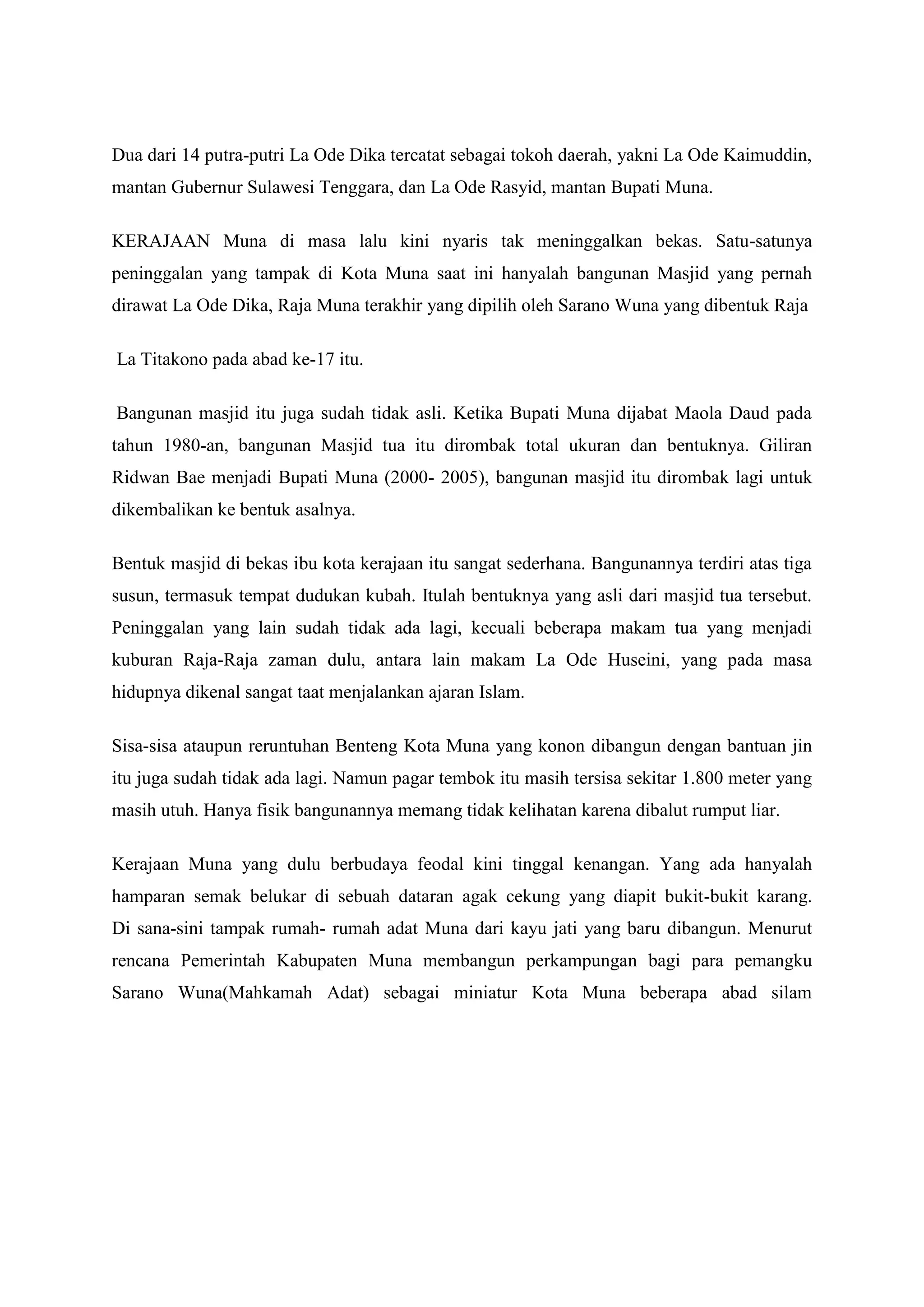 Sejarah kabupaten muna | DOCX