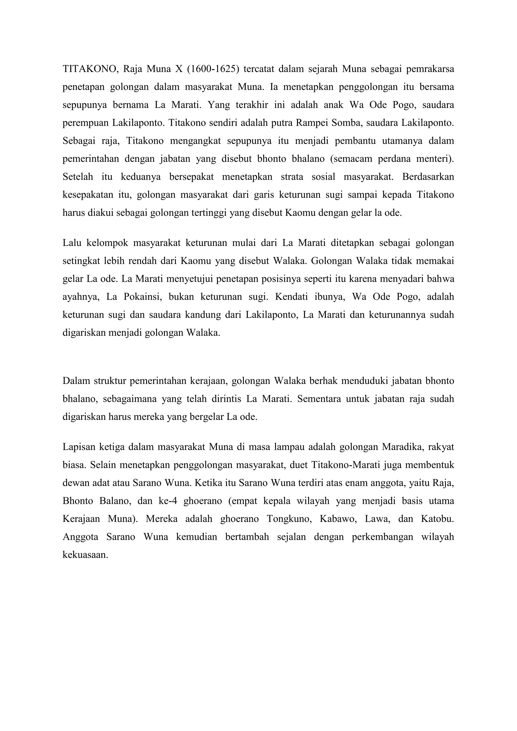 Sejarah kabupaten muna | DOCX