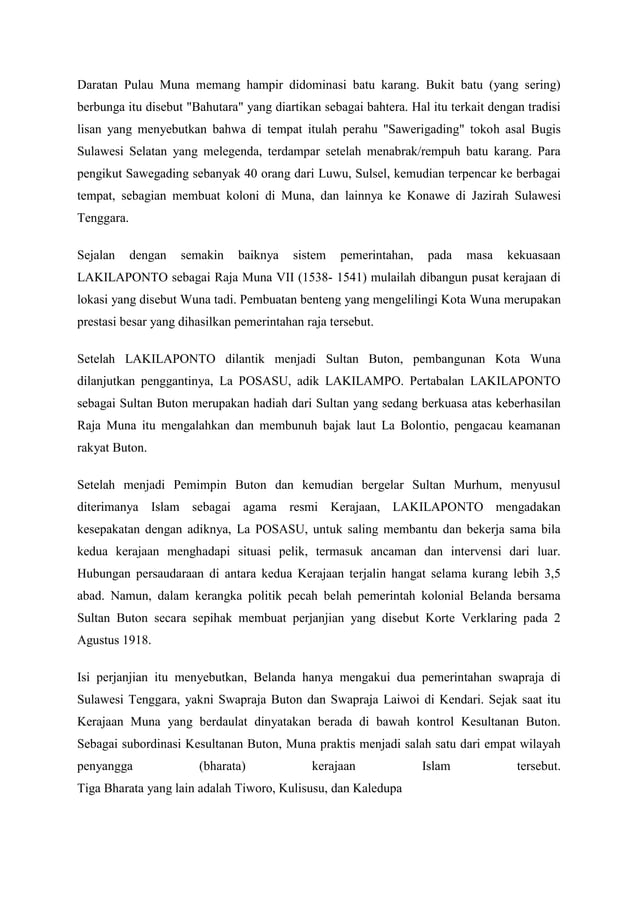 Sejarah kabupaten muna | PDF