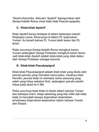 Kanonisasi Perjanjian Lama | DOC