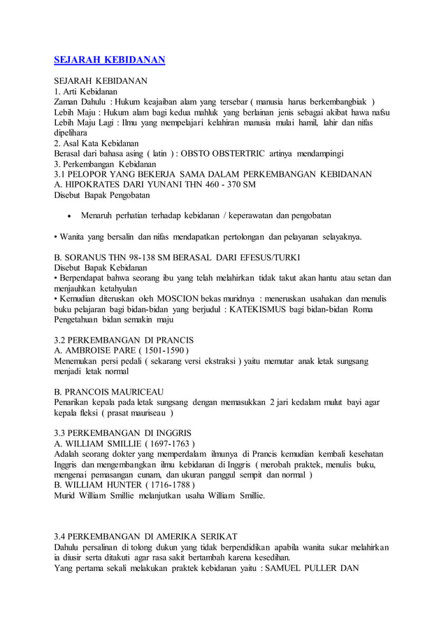 Sejarah kebidanan | PDF