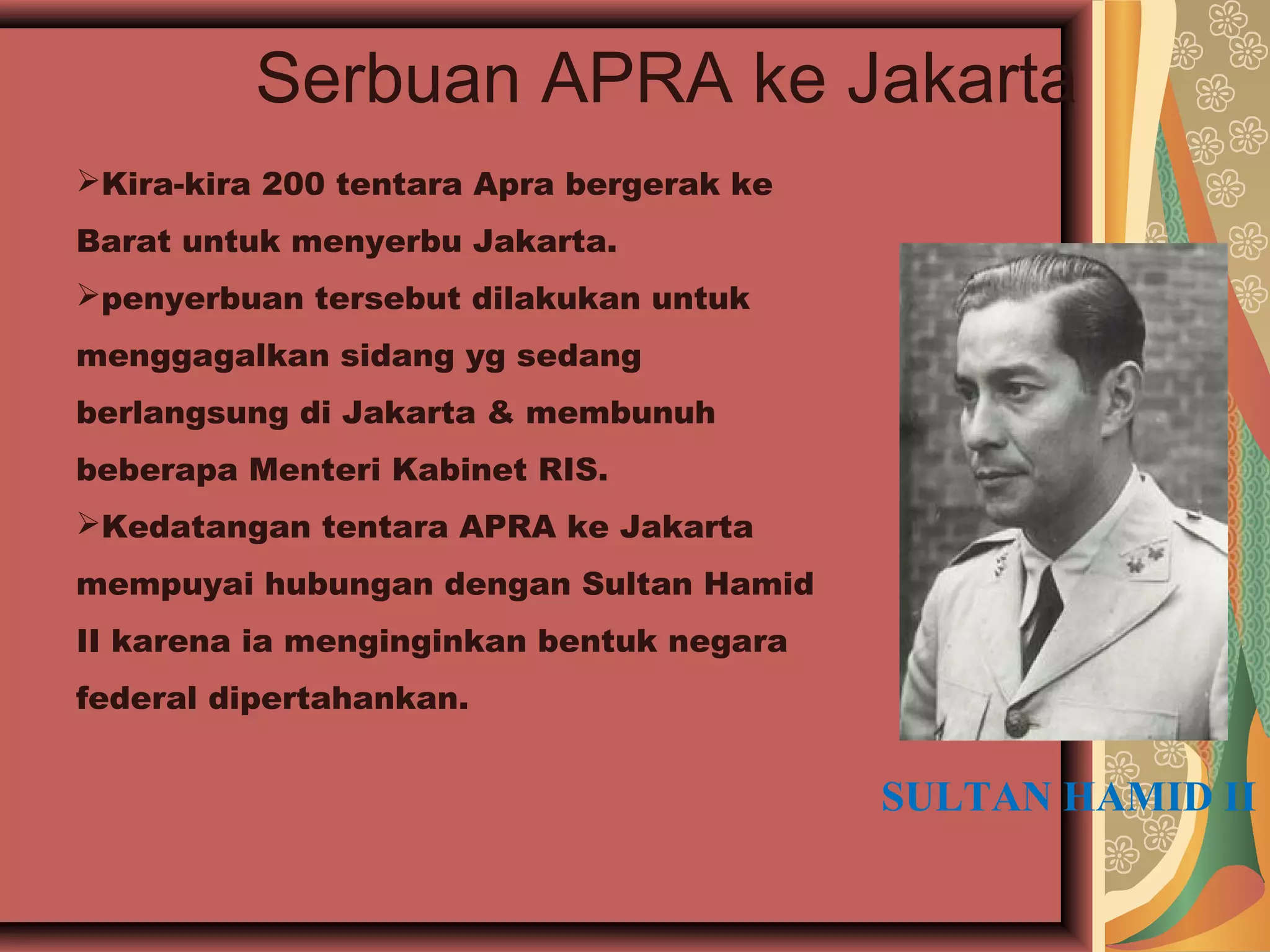 pemberontakan apra,andi aziz,rms,dan prri | PPT