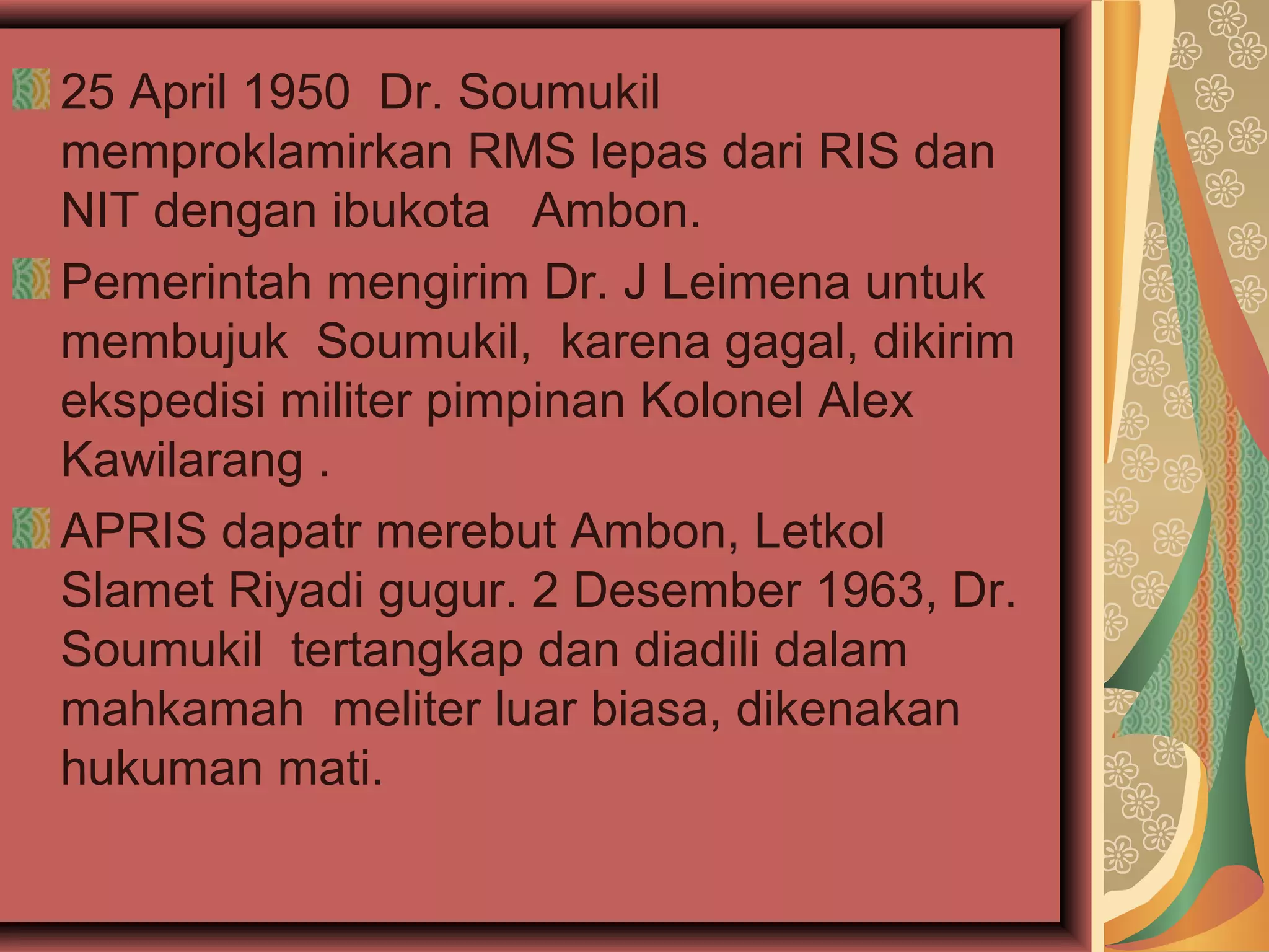 pemberontakan apra,andi aziz,rms,dan prri | PPT