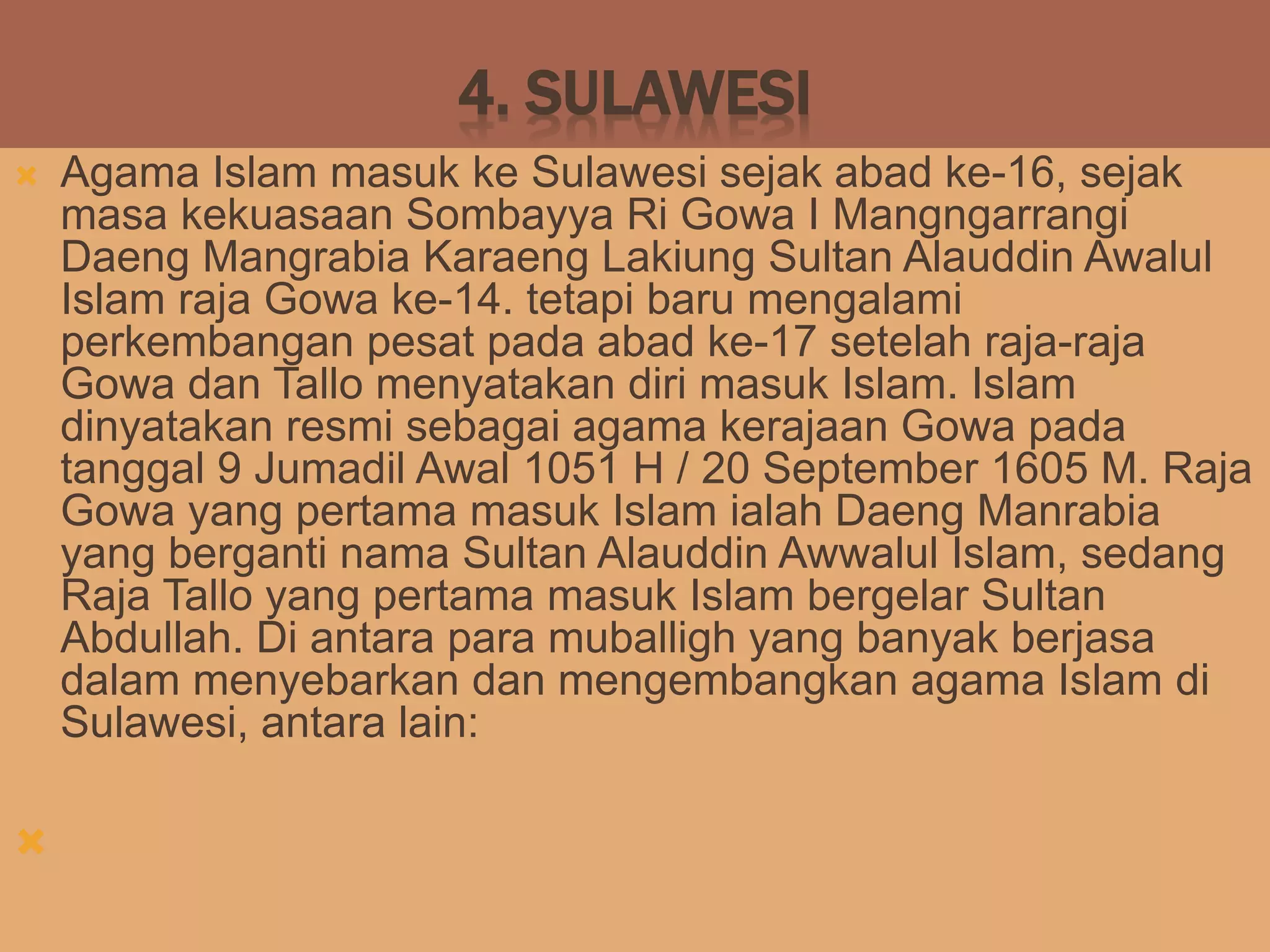 sejarah perkembangan kerajaan-kerajaan islam di indonesia | PPTX
