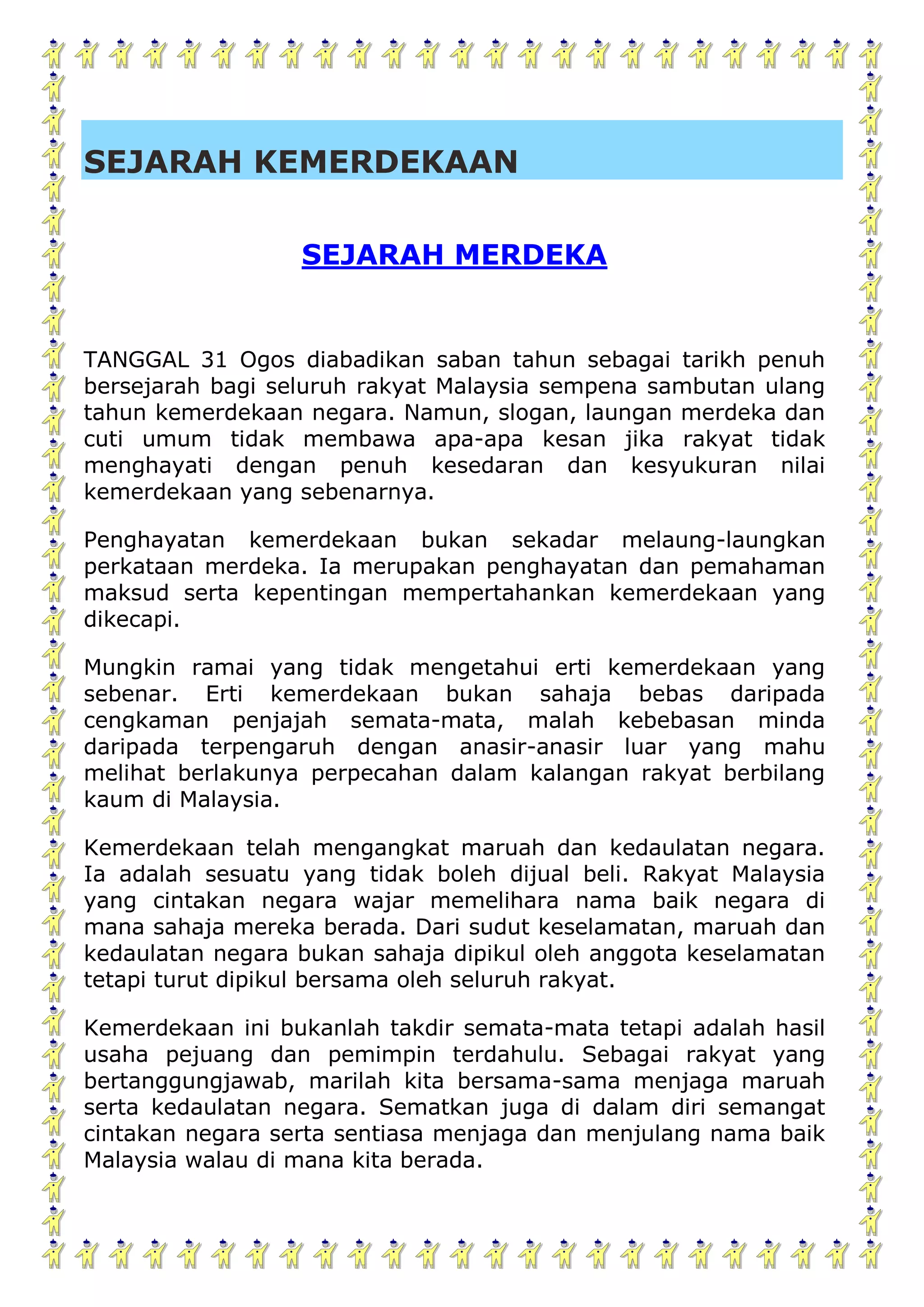 Sejarah kemerdekaan Malaysia | DOCX