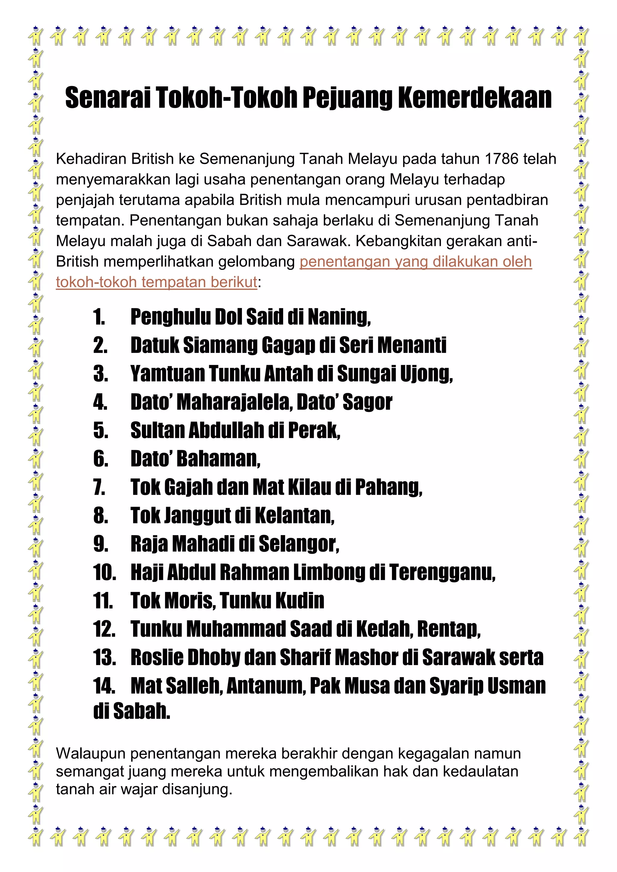 Sejarah kemerdekaan Malaysia | DOCX