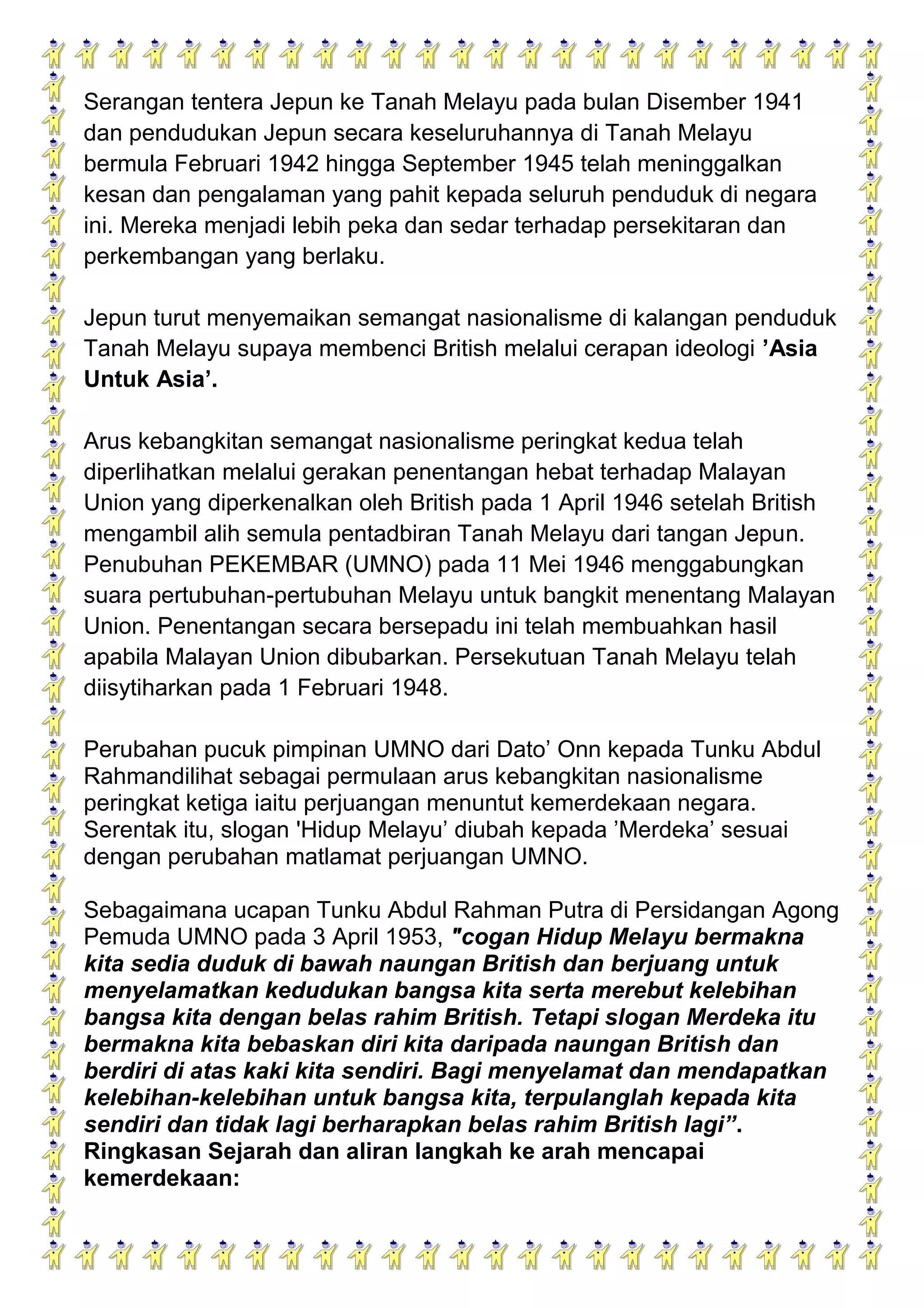 Sejarah kemerdekaan Malaysia | DOCX