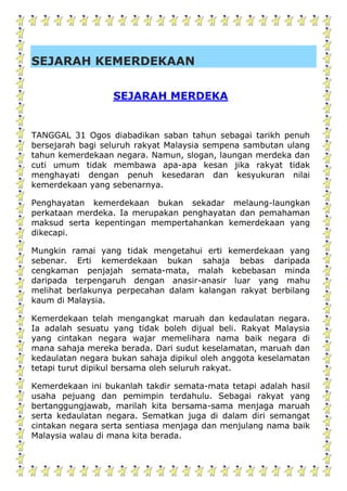 Sejarah kemerdekaan Malaysia | DOCX