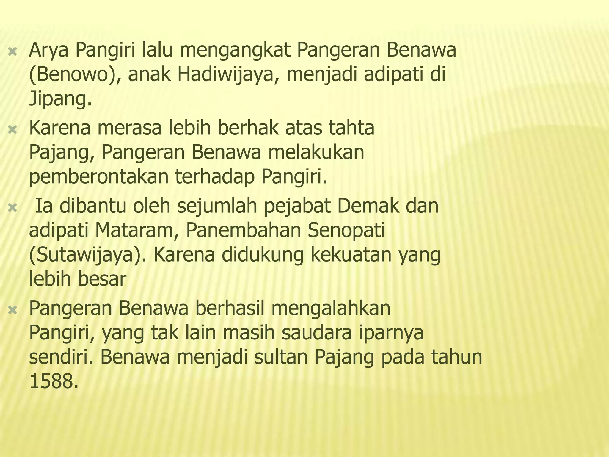 Sejarah kerajaan pajang | PPTX