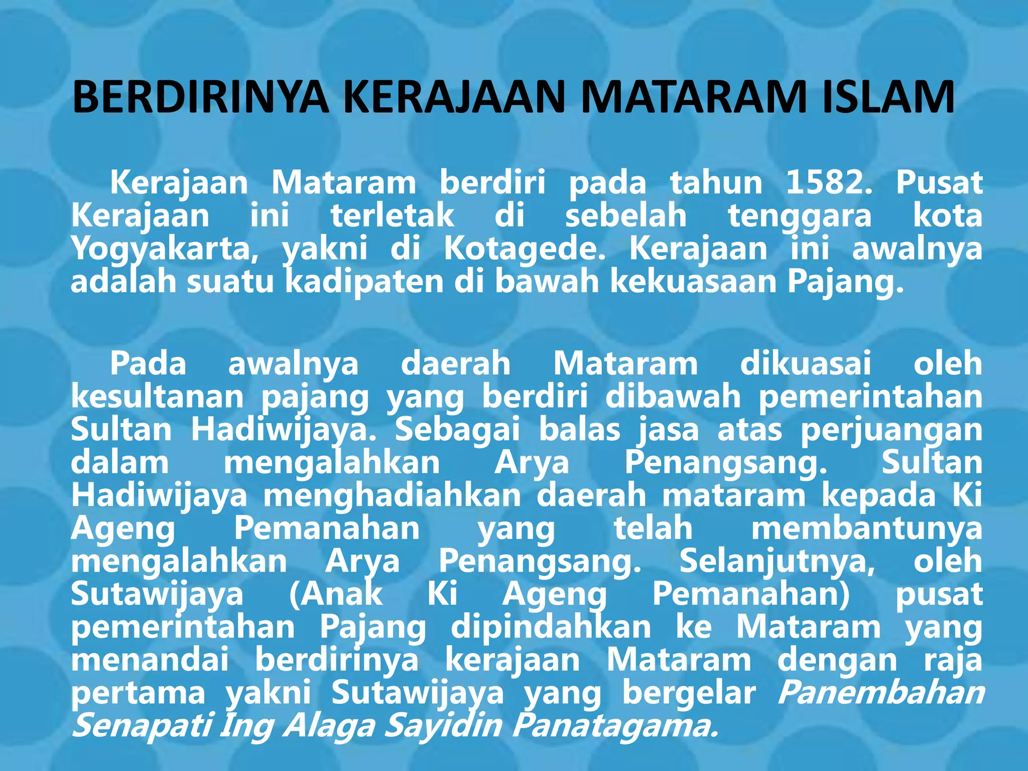 Sejarah kerajaan mataram islam | PPTX