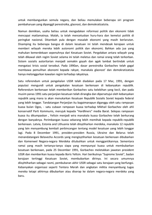 Sejarah kesatuan soviet | DOCX