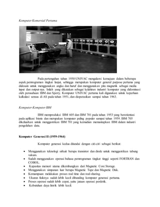 Sejarah komputer dari generasi pertama hingga | PDF
