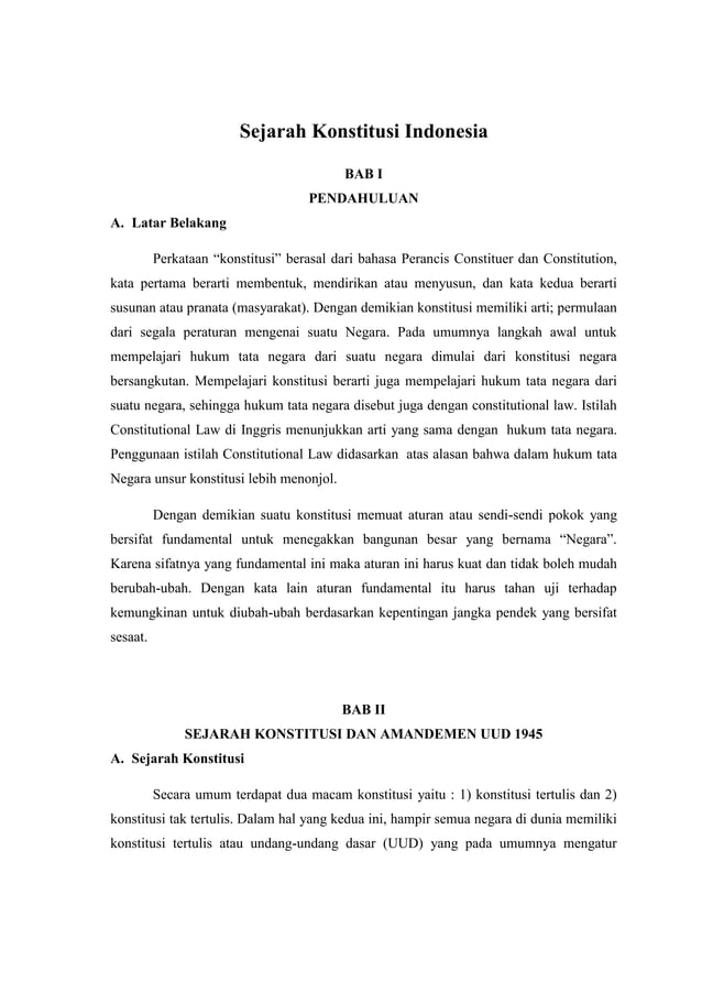Sejarah konstitusi indonesia | PDF