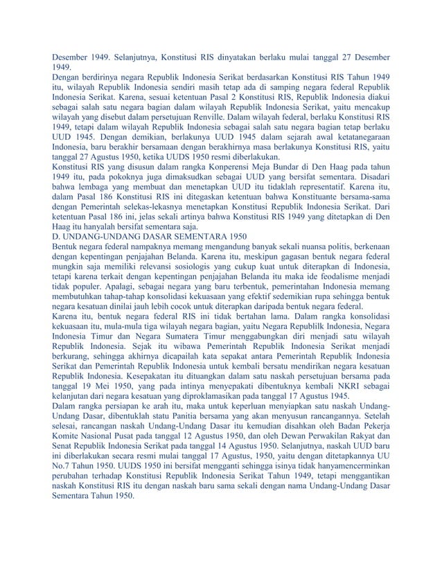 Sejarah lahir dan perkembangan konstitusi di indonesia | DOCX